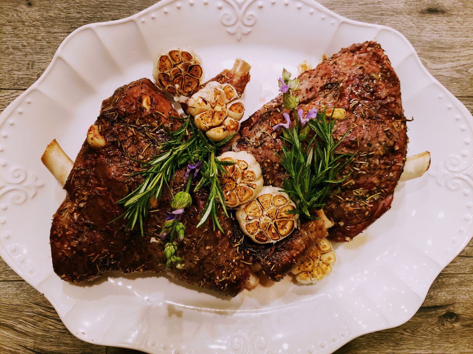 Oven Roasted Herbs de Provence Leg of Lamb with Mint Sauce and Dukkah ...